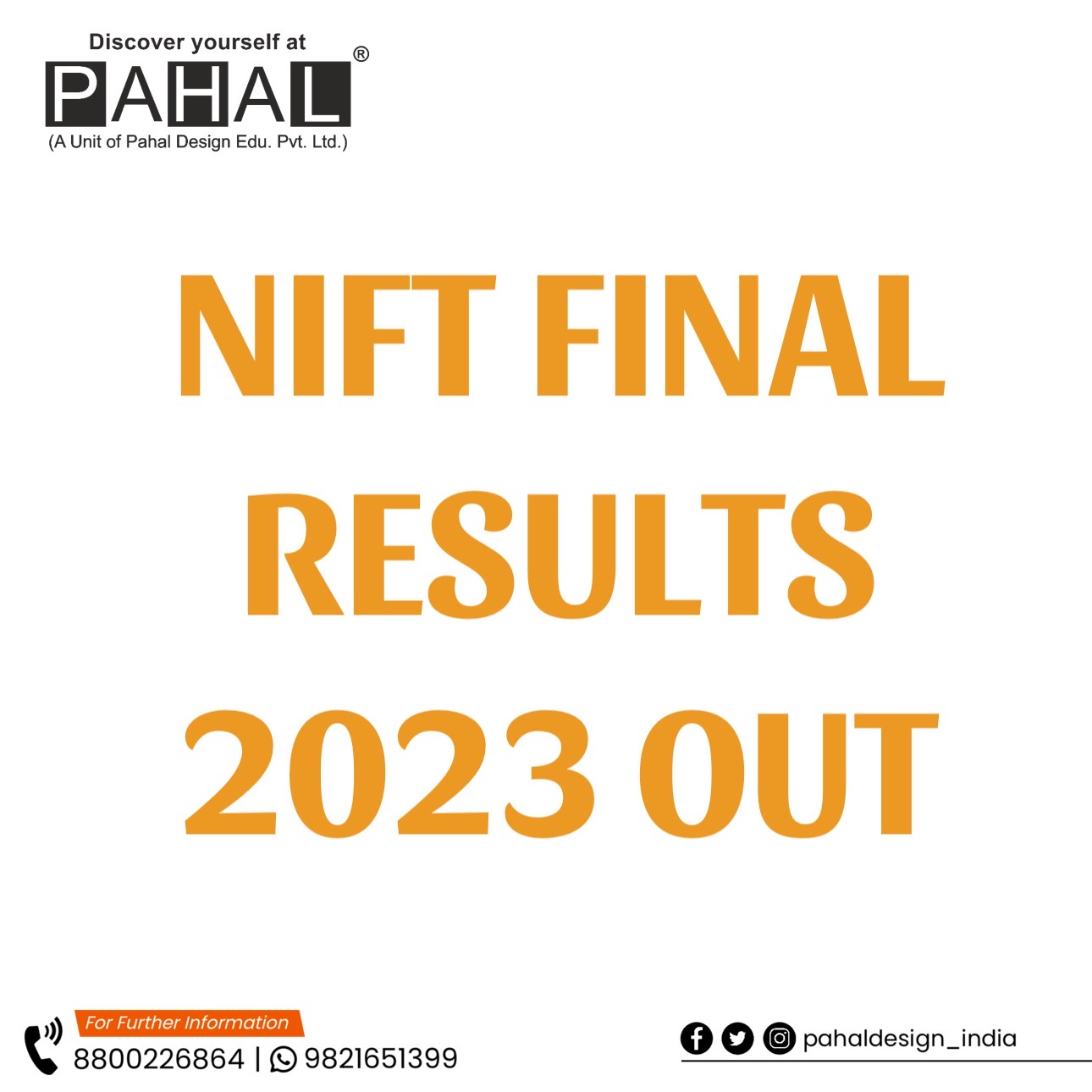 NIFT Results 2023Pahal Design