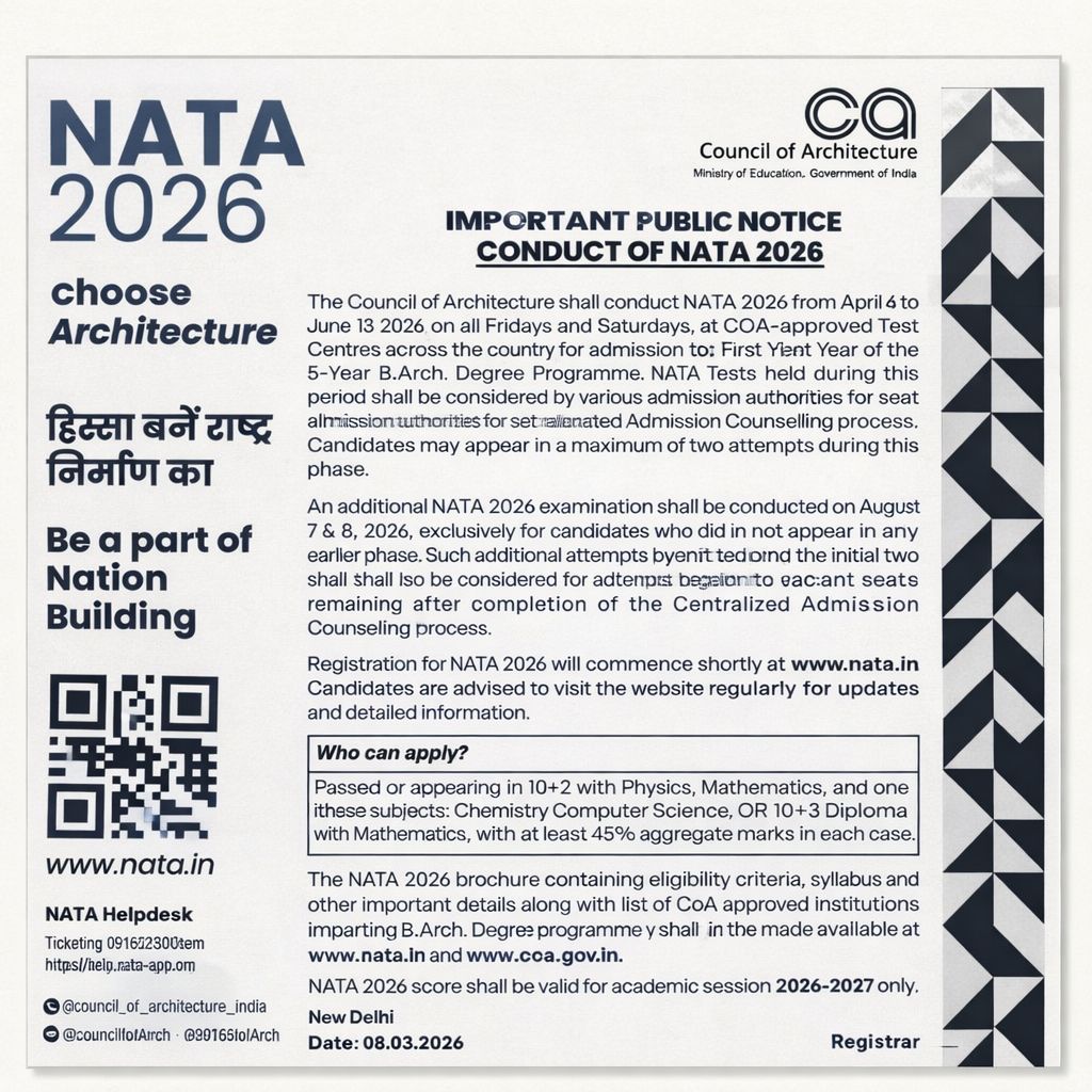 NATA 2026 Exam Notification: Dates & Guide | Pahal Design